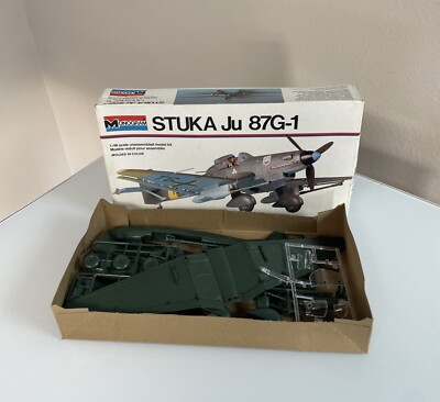 Vintage Monogram 6840 Stuka Ju 87G-1 WWII Open Box Model Aircraft 1/48 ...