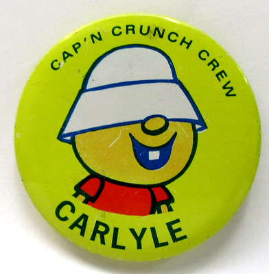 1965 CARLYLE CAP'N CRUNCH CREW cereal premium 2.25" tin litho pinback ...