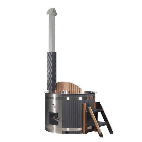 ALEKO 1-3 People Stainless Steel Hot Tub & Cold Plunge Tub Wood-Fired ...