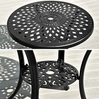 30 Inch Aluminum Round Patio Dining Table Outdoor with Umbrella Hole ...