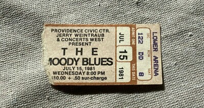 THE MOODY BLUES - Concert Ticket Stub 7/15/1981 Providence, RI Civic ...