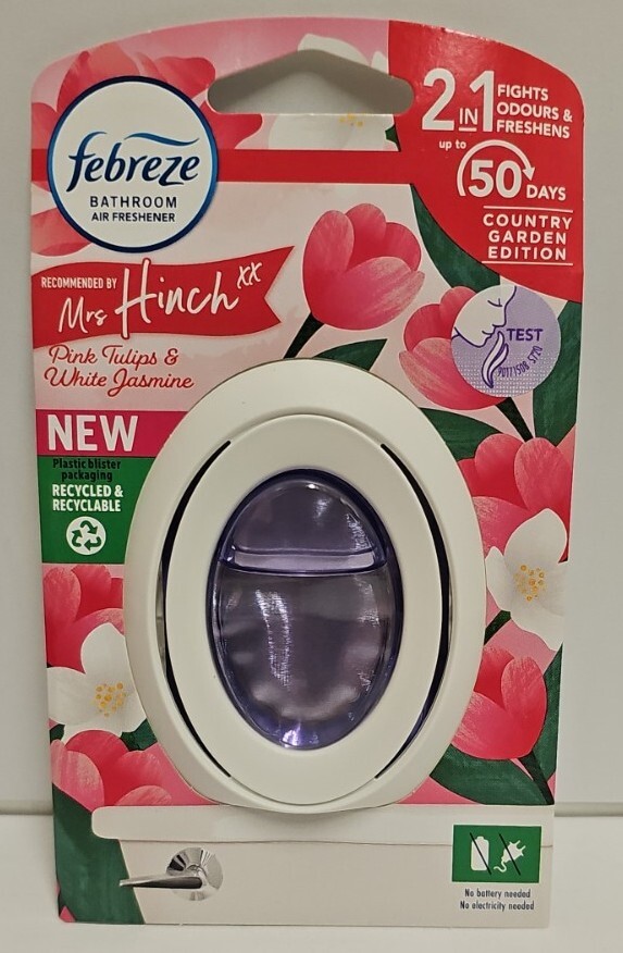 Febreze 2in1 bathroom air freshener -pink tulip-spiced apple x4 or 8 ...