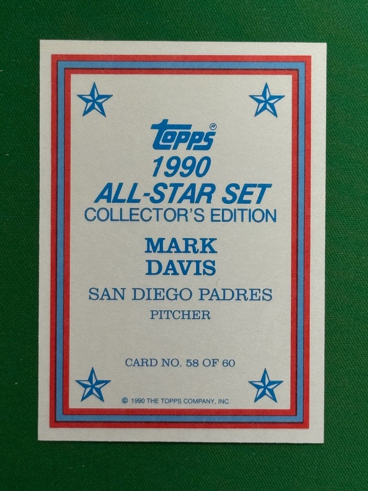 1990 Topps Baseball 1990 All-Star Set Collector's Edition Glossy #58 ...
