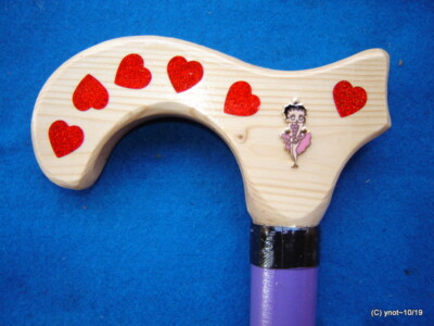orig BETTY BOOP Blow-Up-Dress Purple Cane red-hearts walking-stick~made ...