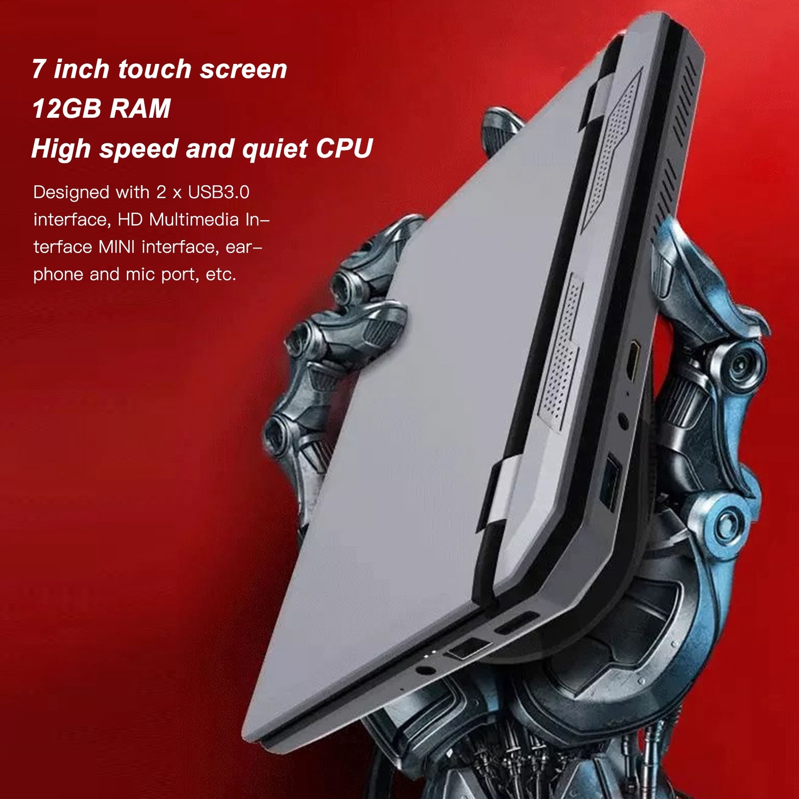 Mini Laptop 7 Inch Touch Screen 12GB RAM Dual Band WiFi Front Camera ...