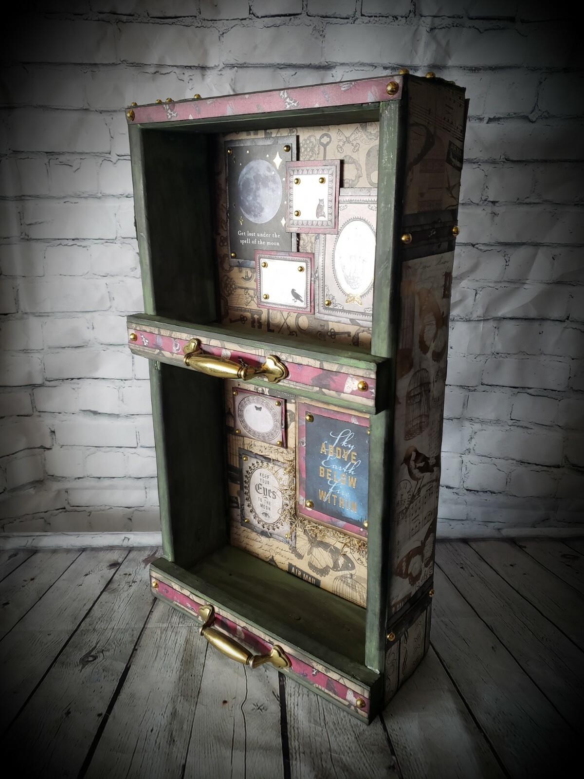 Organizer Spice Wall Rack Shelf Vintage Keys Eclectic Birds Krazed ...