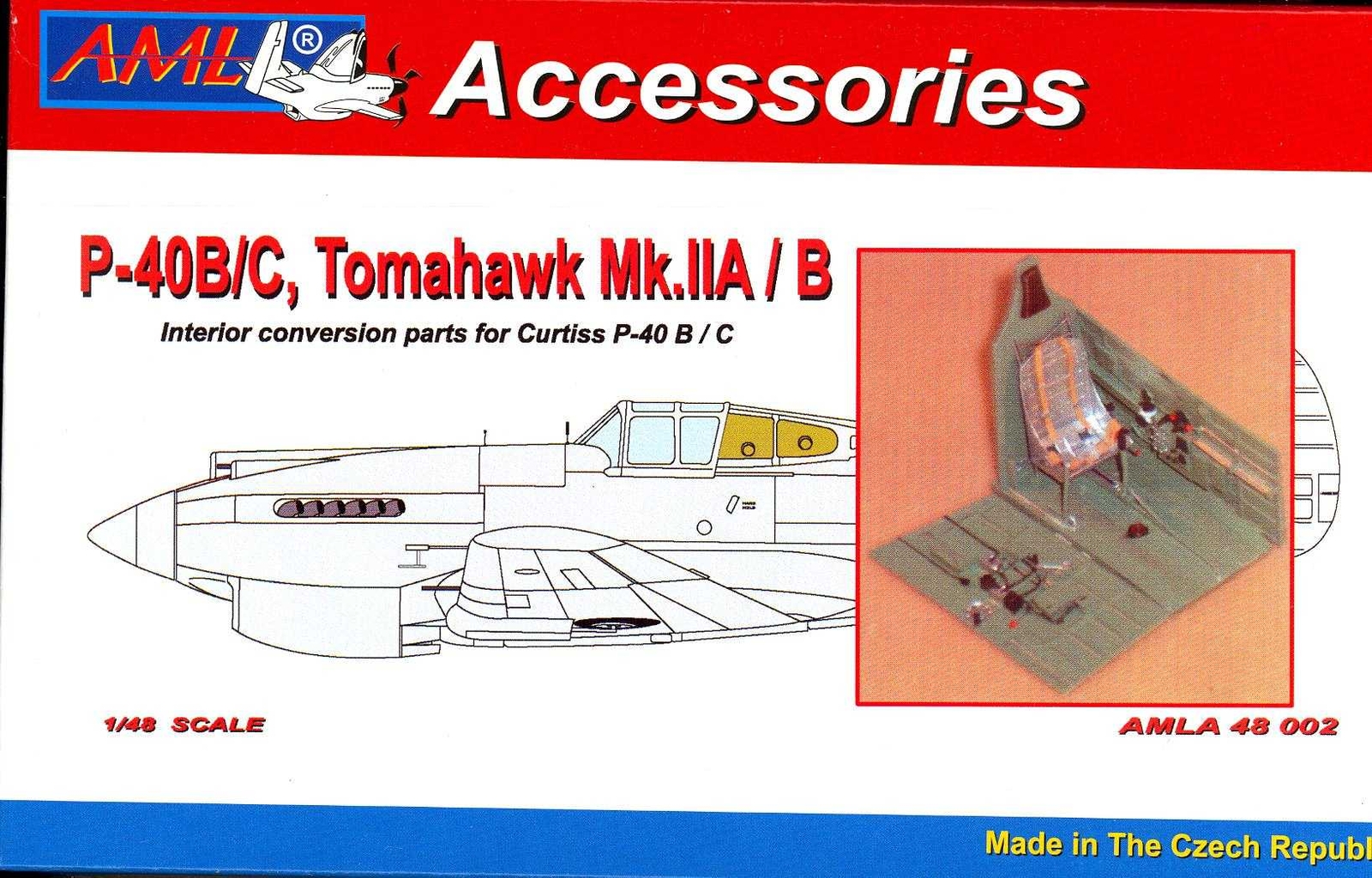 AML Models 1/48 CURTISS P-40B/C & TOMAHAWK COCKPIT INTERIOR Resin & PE ...