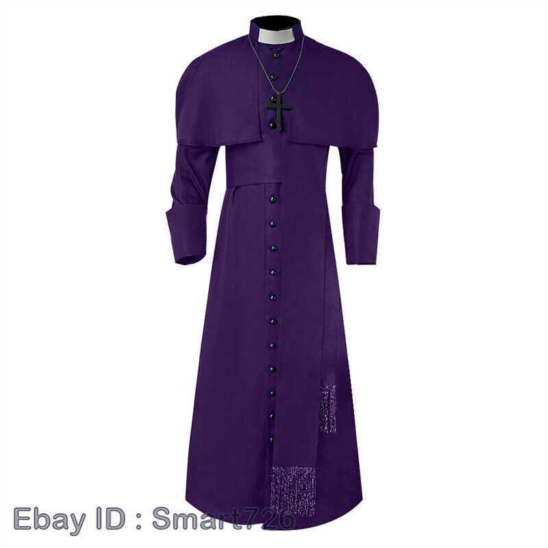Clergy Men Cassock Priest Costume Bishop Roman Catholic Church Soutane ...