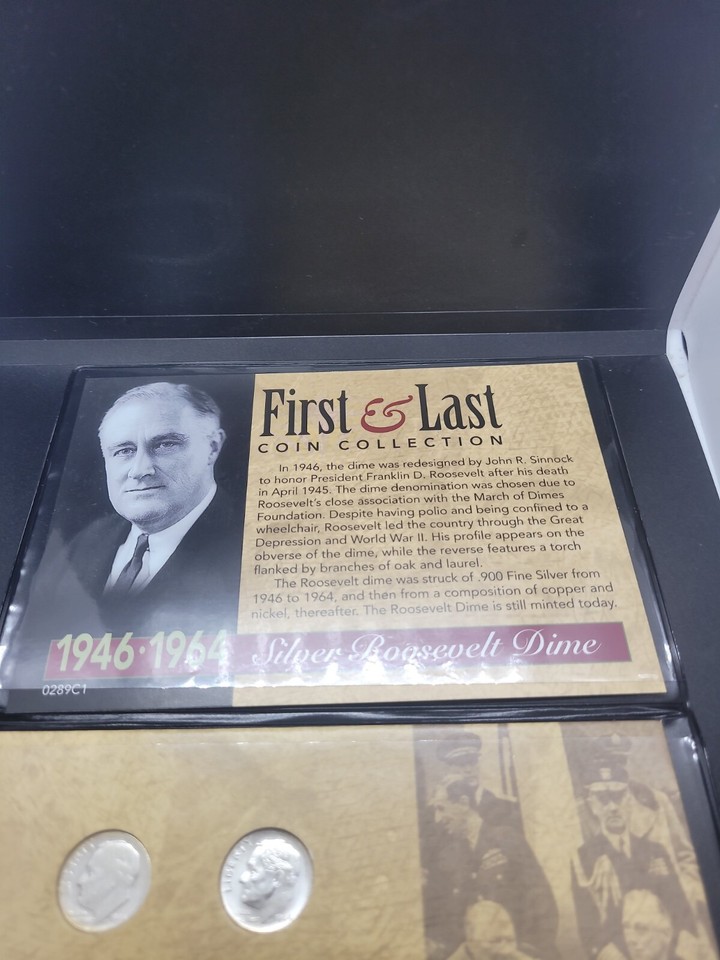 First And Last Coin Collection ; 1946 and 1964 Silver Roosevelt Dimes ...