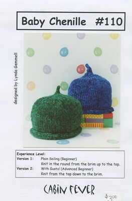 Cabin Fever Knitting Pattern 110 Baby Chenille Hat - Quick & Easy Knit ...