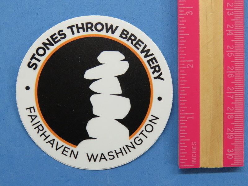 3" Beer Collectible STICKER ~ STONES THROW Brewery ~ Fairhaven ...
