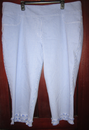 Ruby Rd. Woman Plus New Sz 24W Cropped Capri Pants Slacks Striped ...