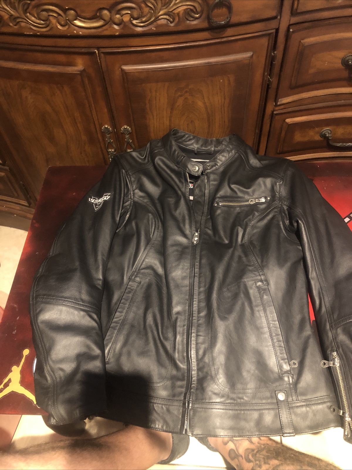 Victory Leather Jacket Biker Motorcycle Women's XL Bl… - Gem