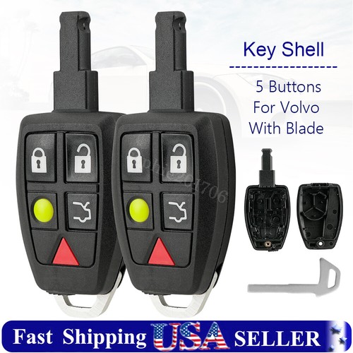2 Replacement Smart Key Fob Case Shell for Volvo C30 C70 S40 V50 ...