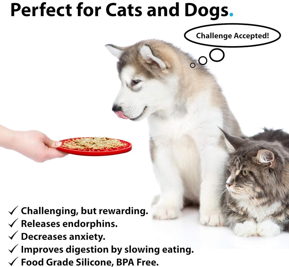 Dog Cat Lick Pad Food Anxiety Bowl Suction Mat Training Boredom Slow ...