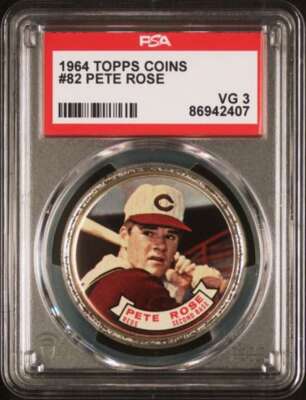 1964 Topps Coins #82 Pete Rose Cincinnati PSA 3 Reds (2407) | eBay