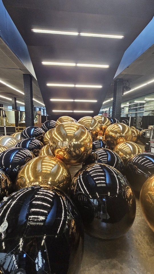 Black Inflatable Mirror Ball, 60cm, Ex-Hire, Indoor or Outdoor ...