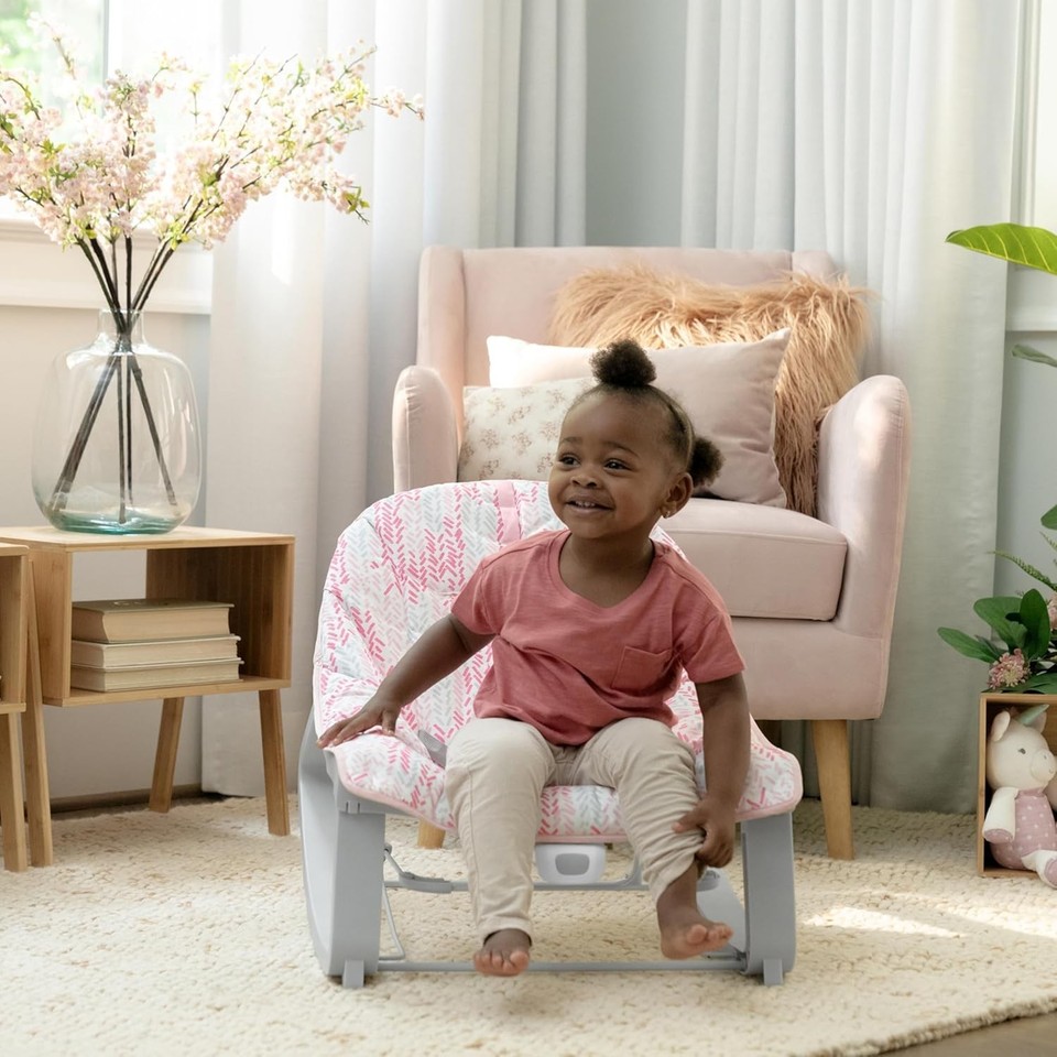 Ingenuity Keep Cozy 3-in-1 Baby Bouncer, Rocker & Toddler Seat, Pink ...