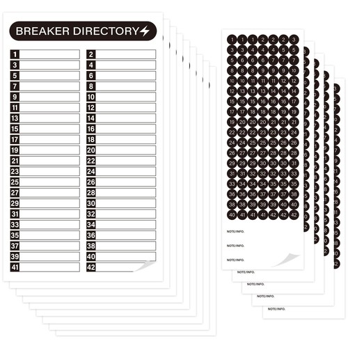 STARLIBOO 16 Sheets Breaker Panel Labels, Electrical Box Sticker ...