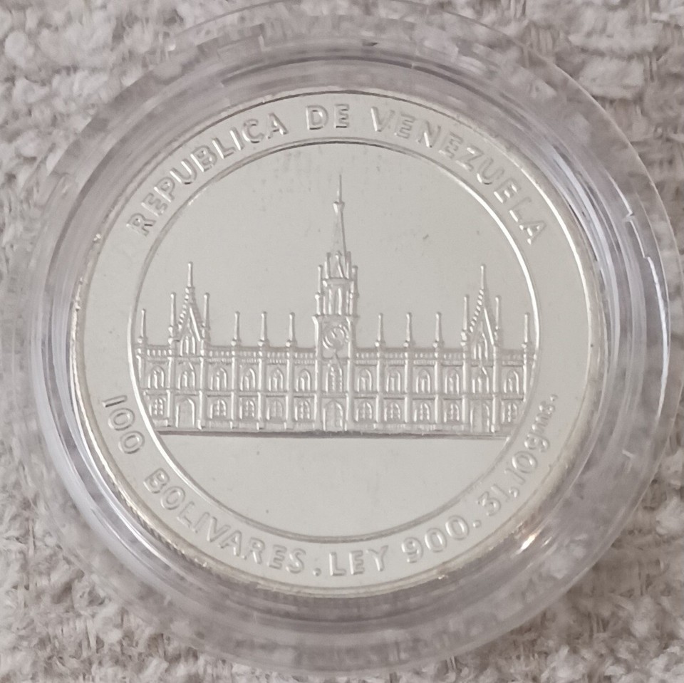 1986 Venezuela Silver Coin Bicentenario del Nacimiento de José María ...