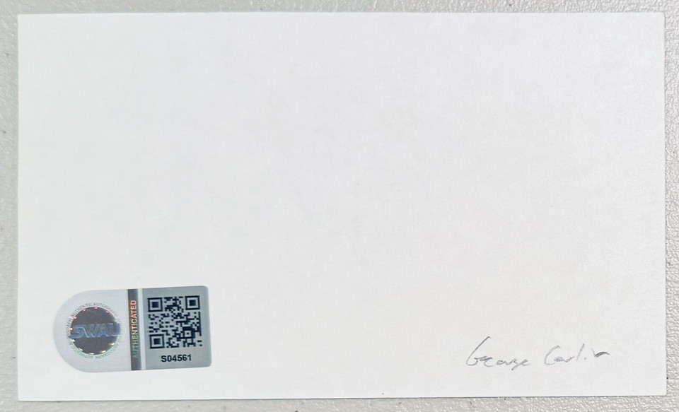 George Carlin Signed Autographed 3x5 Card SWAU Authenticated Dogma | eBay