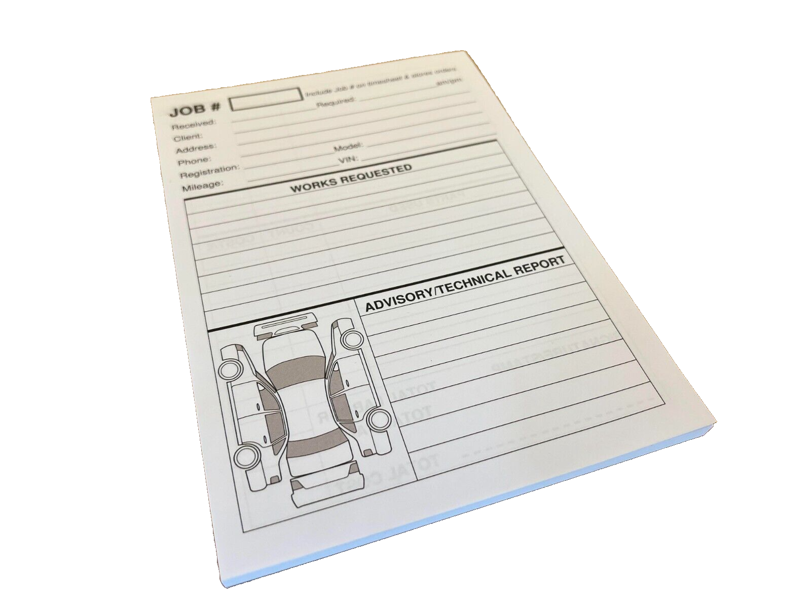 Garage Workshop Repair Job Cards A5 Job Time Sheet Works 50 page ...