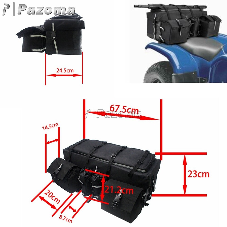 ATV Rear Seat Rack Cargo Storage Trunk Box Luggage Pack Bag For Polaris ...