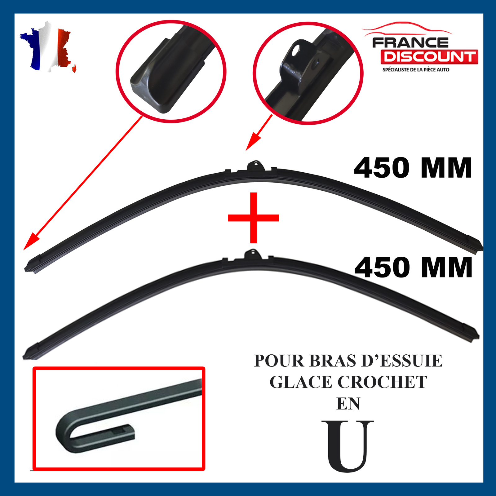 Wischblätter -wischer Eis Flach Vorne 450+450 MM für Peugeot 205 I II ...