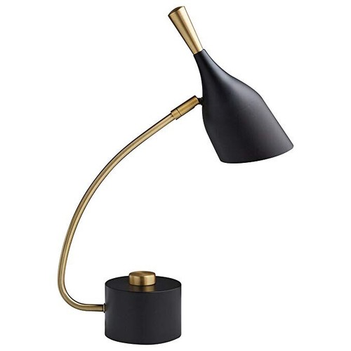 Rivet Mid Century Modern Soft Arc Accent Desk Lamp Matte Black Brushed ...
