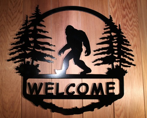 BIGFOOT Squatch Welcome Sign Plasma Cut Metal Wall Art Sasquatch Yeti ...