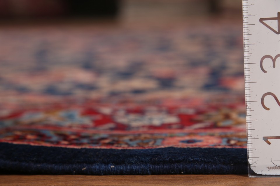 Vegetable Dye Floral Navy Blue/ Rust Mood Vintage Handmade Room Size ...