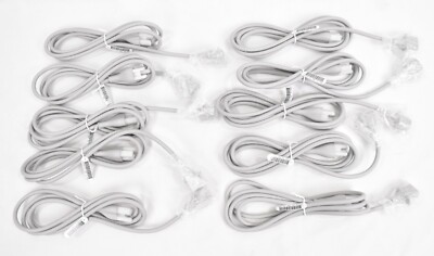 (10) HP Light Gray 6' 3 Prong Computer Printer Power Cords L97630-124 ...