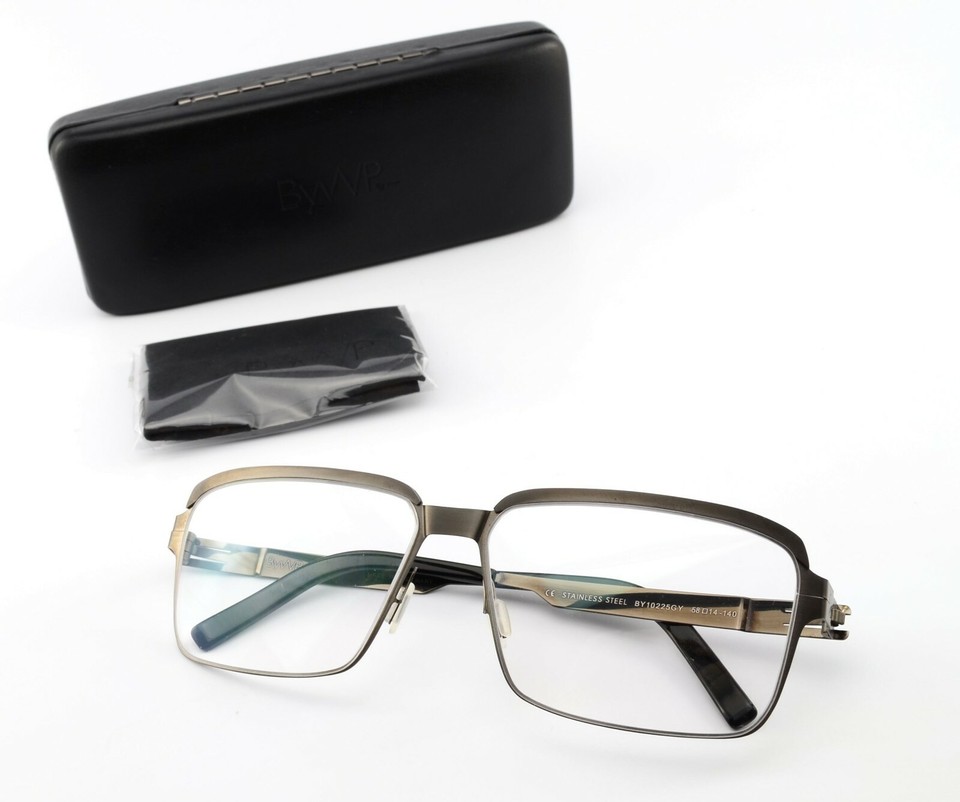 ByWP Glasses Frame Proksch Stainless Steel Square Eye Anthracite Grey ...