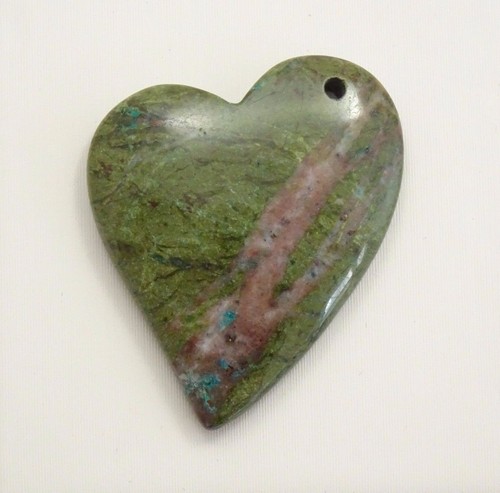 Parrot Wing Jasper Heart Shape Pendent Bead - 45x35x7mm - Jasper Stone ...
