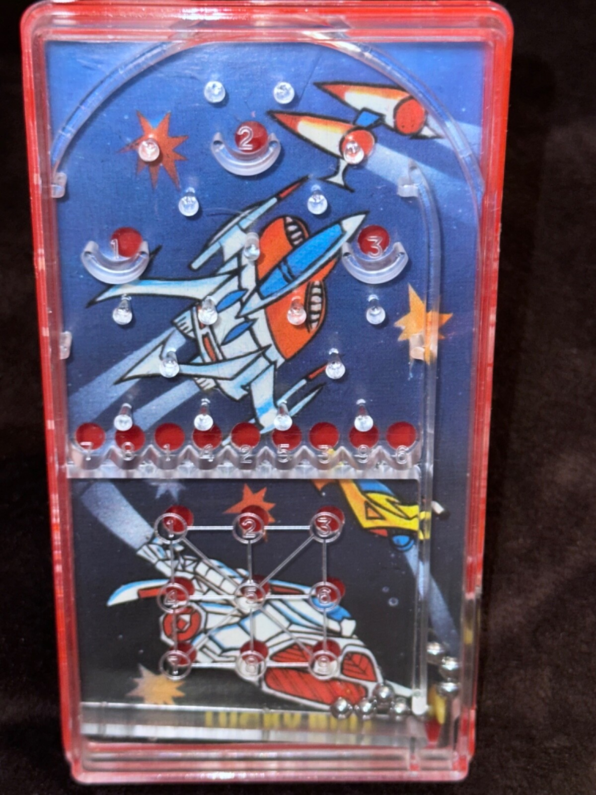 Vintage 1976 Mini Mate LUCKY BALL Handheld PINBALL GAME BLUEBOX Rocket ...