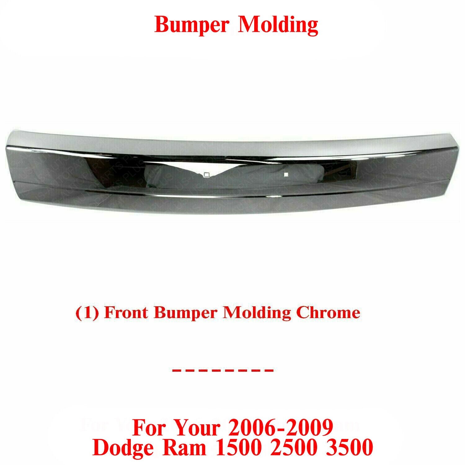 Front Bumper Molding Chrome For 2006-2009 Dodge Ram 1500 2500 3500 ...