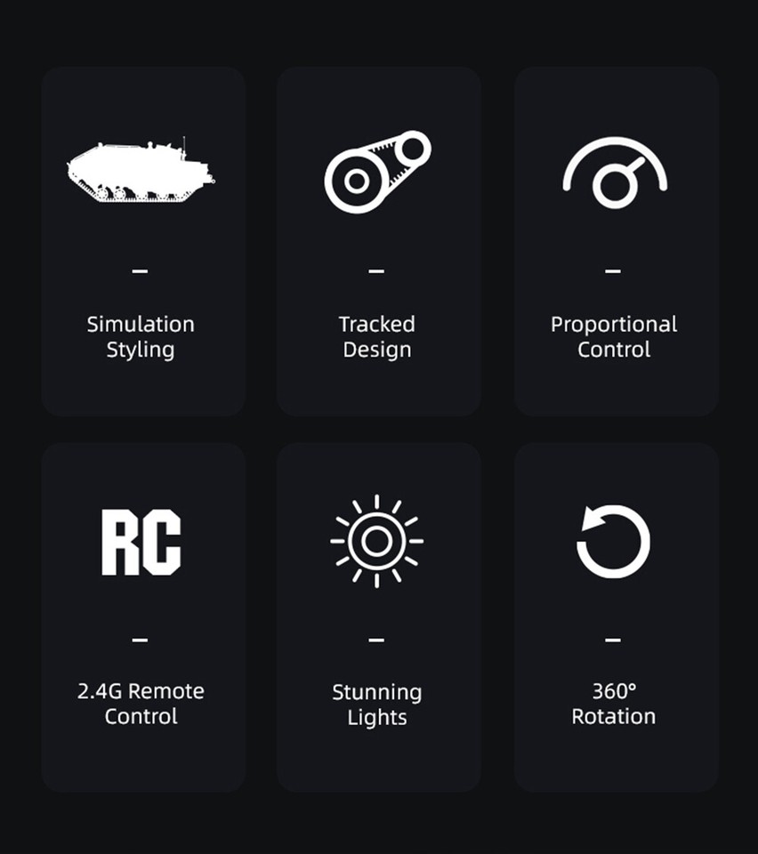 JJRC C8812 1/16 Drift Crawler Vehicle 360° Rotation Light RC Tracked ...