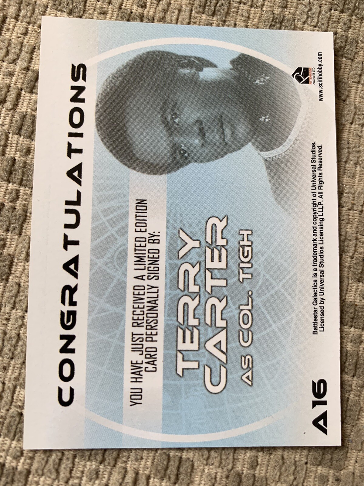 Battlestar Galactica Terry Carter as Col. Tigh Autograph Card A16 | eBay
