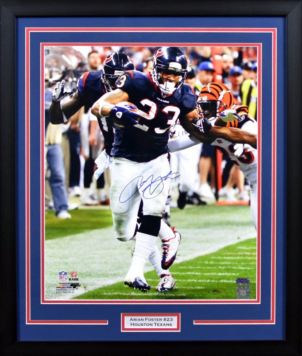 ARIAN FOSTER AUTOGRAPHED HOUSTON TEXANS 16x20 FRAMED PHOTO COA | eBay
