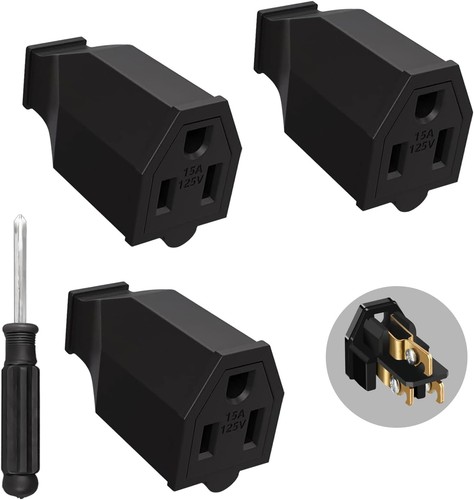 Extension Cord Ends, Extension Cord Plug Replacement, 3 Pack Electric ...