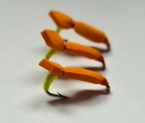 3 ORANGE FLOATING FRY FLY FISHING DRY TROUT FLIESSIZE 10 | eBay UK