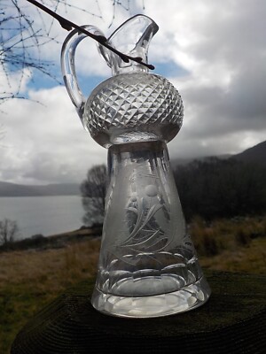 Vintage Edinburgh/Richardsons? Crystal Thistle Pattern Oil/Vinegar ...