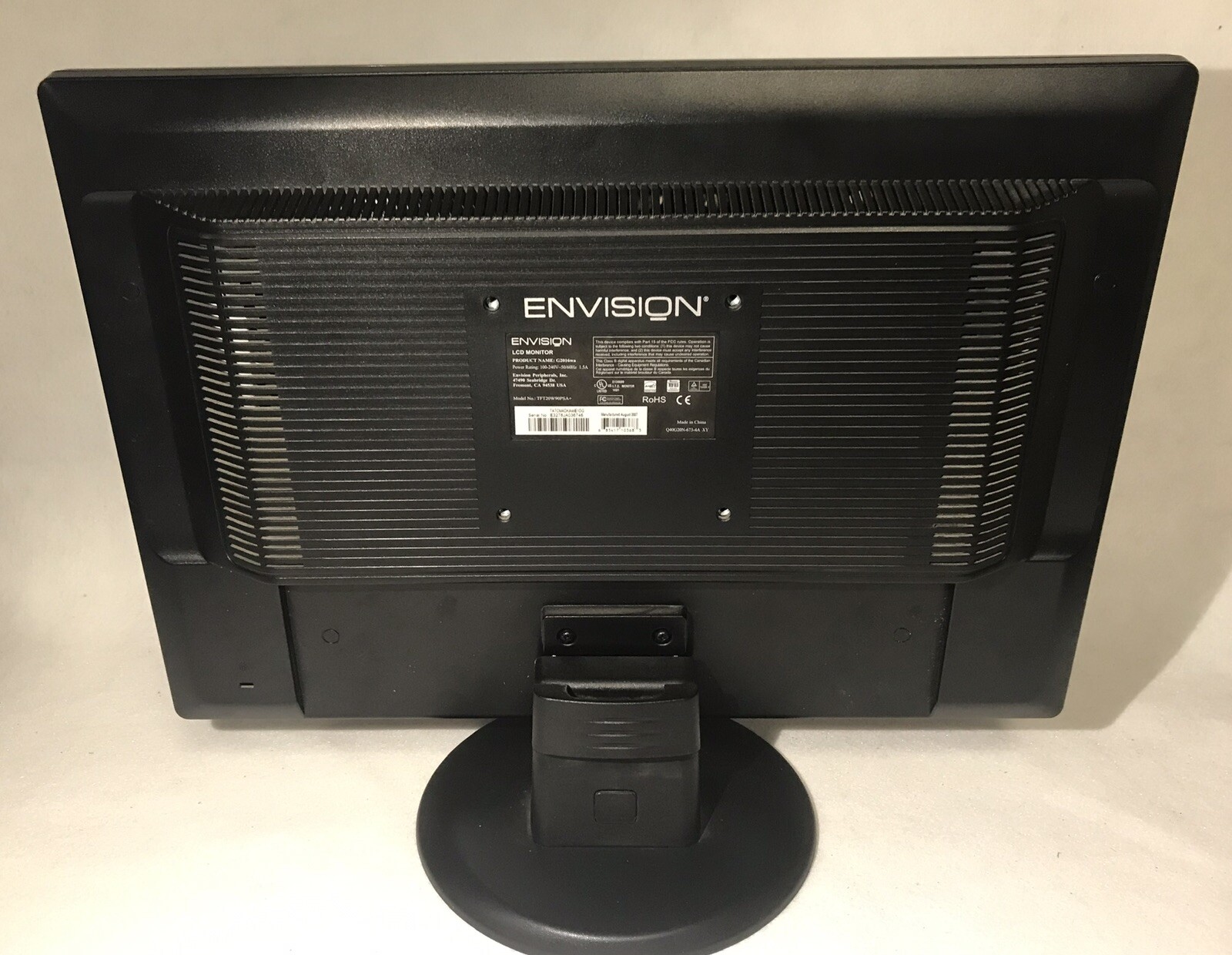 Envision 20 inch LCD Monitor G2016wa Model # TFT20W90PSA - Used | eBay