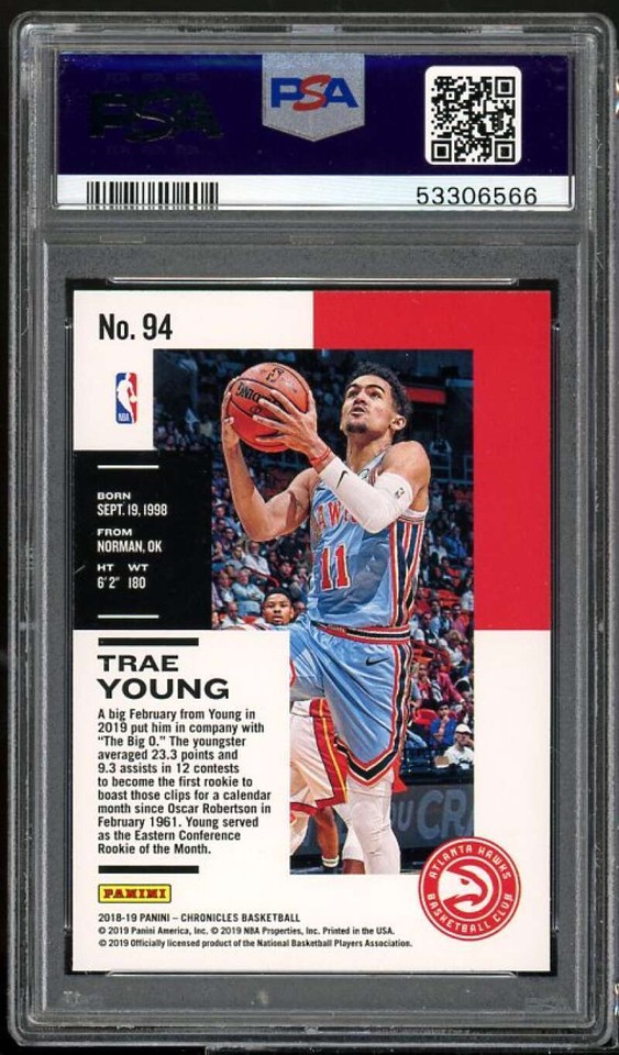 Trae Young Rookie Card 2018-19 Panini Chronicles #94 PSA 9 | eBay
