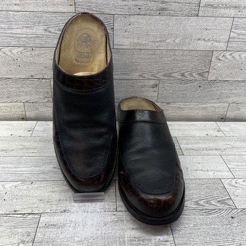 Ariat Black Brown Leather Croc Clogs Mules Shoes 94302 Women Size 8.5B ...