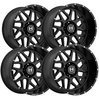 (Set-4) Hostile H108 Sprocket 22x12 8x180 -44mm Satin Black Wheels Rims ...