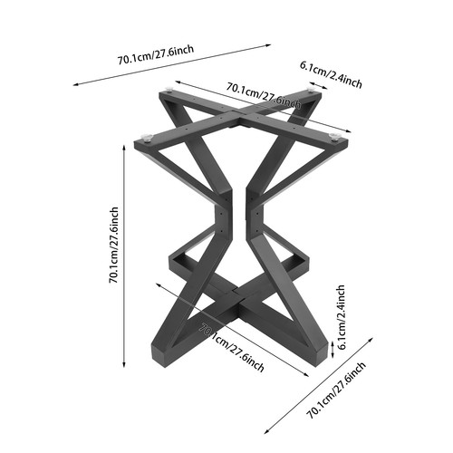 Iron Modern Coffee Table Base Pedestal Dinning Table Legs 70*70*70cm ...