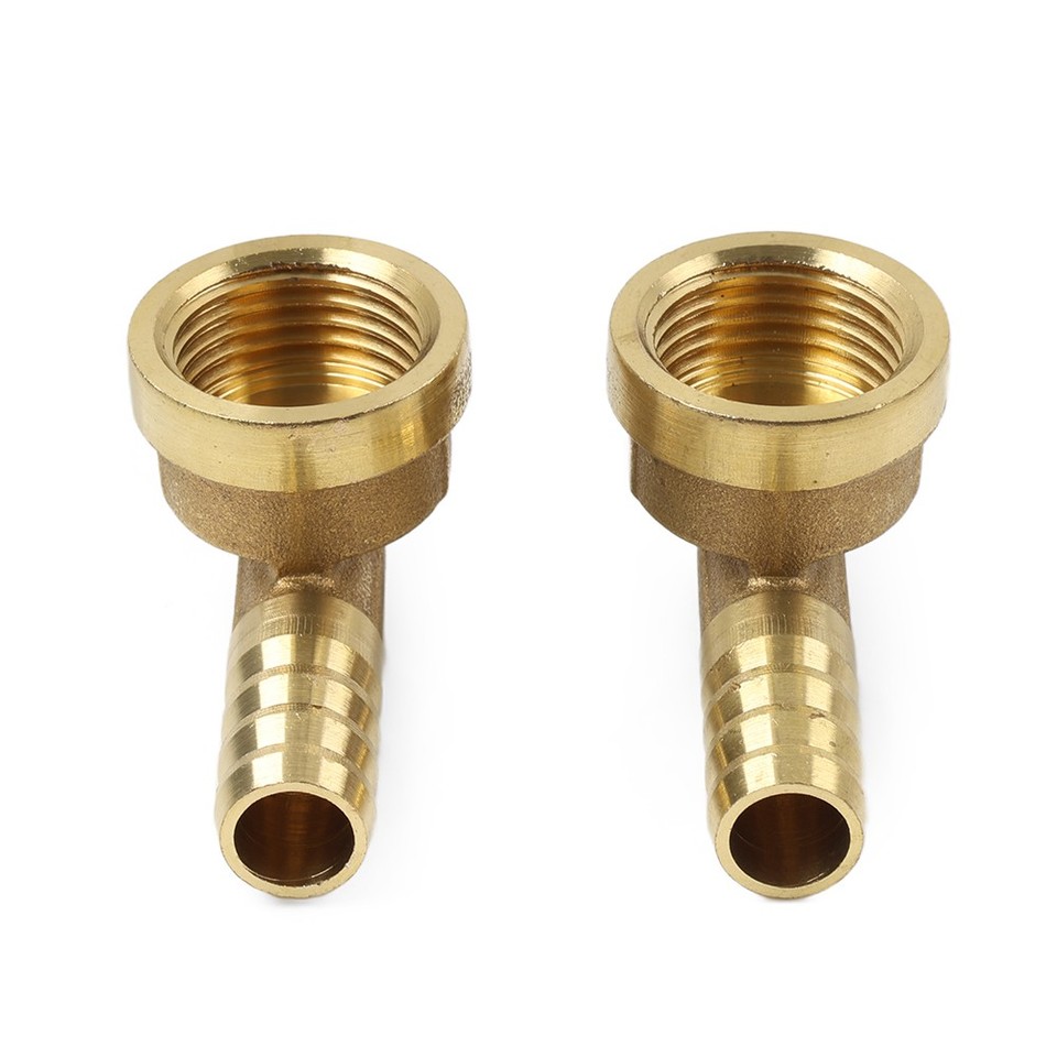 2pcs Brass Hose Barb Fitting Elbow 12mm Barbed x G1/2 Female Pipe ...