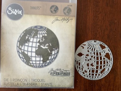 Tim Holtz Mini World Map Globe Alterations Sizzix Thinlits Die #661598 ...