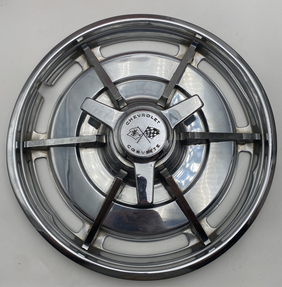 1963 Chevy Corvette Hubcaps Set of 4 Stainless Steel Body Originals ...